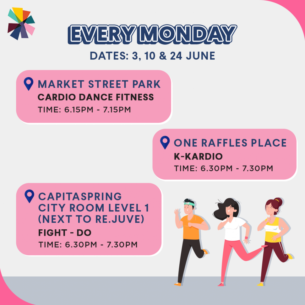 June Workouts in Raffles Place - Raffles Place.sg